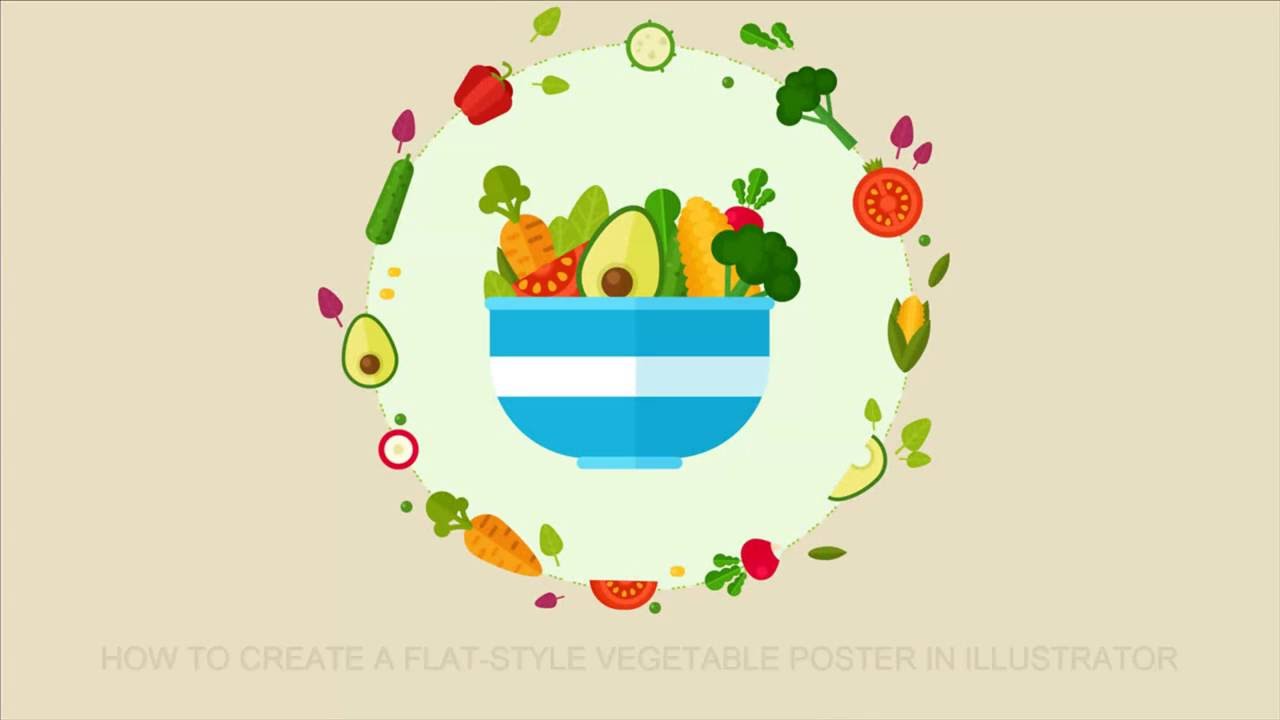[Video Tutorial] How to Create a Vector Vegetable Poster in illustrator ...