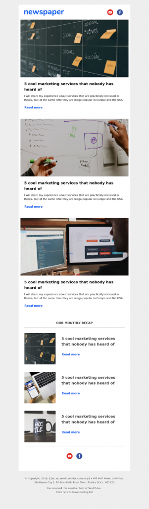 9 Best Free HTML Email Templates & Newsletters 2019 - DesignMaz