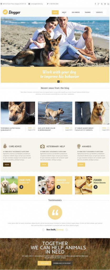 6 Best Dog Responsive Website Bootstrap Themes - DesignMaz