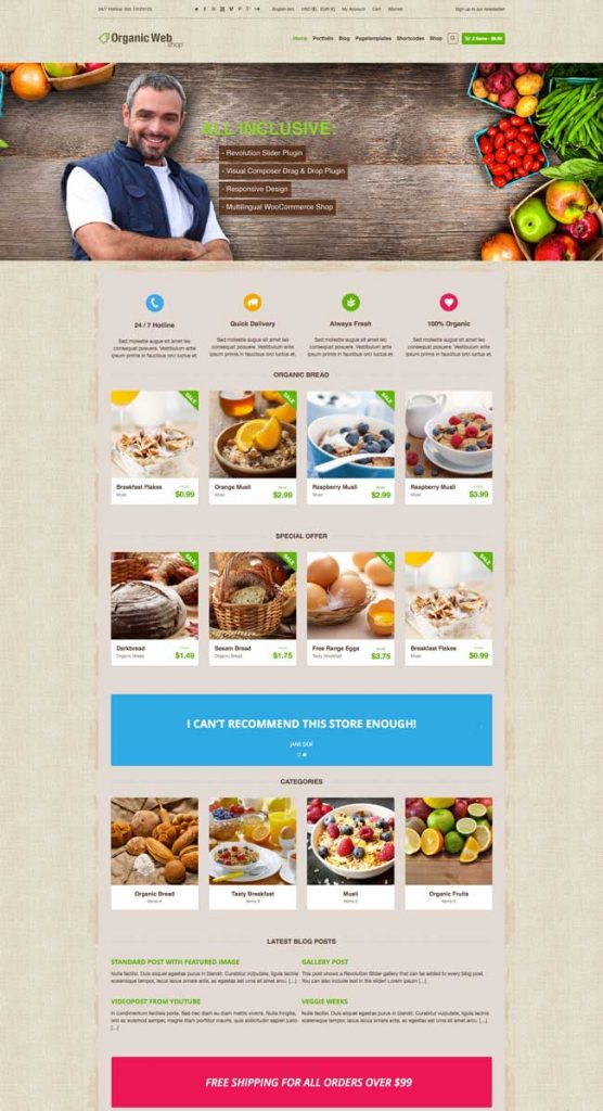 15+ Best Food Store WooCommerce Themes 2017 - DesignMaz