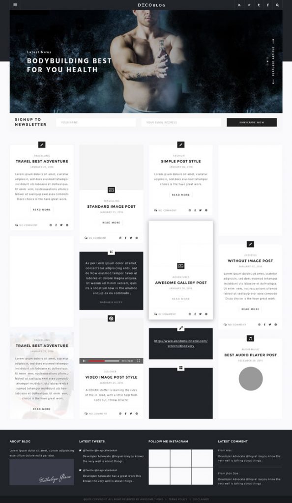 DECO - Free Personal Blog PSD Template | Free download